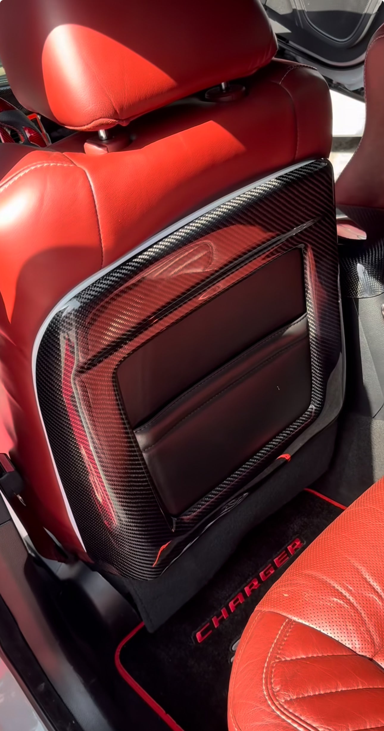 Carbon Fiber Back Seat Cover 2015 2023 Dodge Charger Wide Body and S Carbon Tech Pro